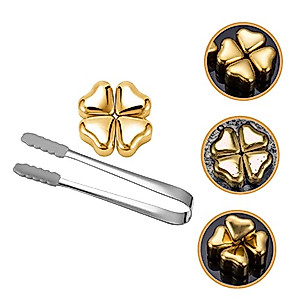 Alipis 4 Sets Stainless Steel Ice Pellets Bejeweled Kit Men Kit Light Ice Cubes for Drinks Reusable Ice Cubes Mens Stocking Stuffers Metal Ice Cubes 304 Stainless Steel Shudder Man Golden