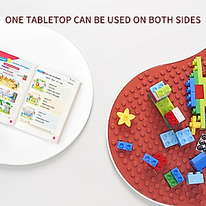 FITYE-KY Building Game Table with Storage Box, Built-in Panels, Tool-Free Installation, Multifunctional Table for Learning and Entertainment（Red）