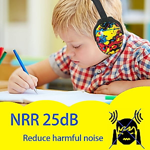 PROTEAR Kids Noise Cancelling Headphones,25dB NRR Hearing Protection,Noise Reduction,Sound Proof for Kids,Toddler Earmuffs for Concert,Airplane,Autism,Monster Jam,Travel,School(Ink-splash)