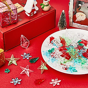 240 Pcs Mini Acrylic Star Ornaments Mini Christmas Tree Mini Snowflake Ornaments Table Scatter Vase Filler for Christmas Holiday Party Decoration (Star, Tree, Snowflake)
