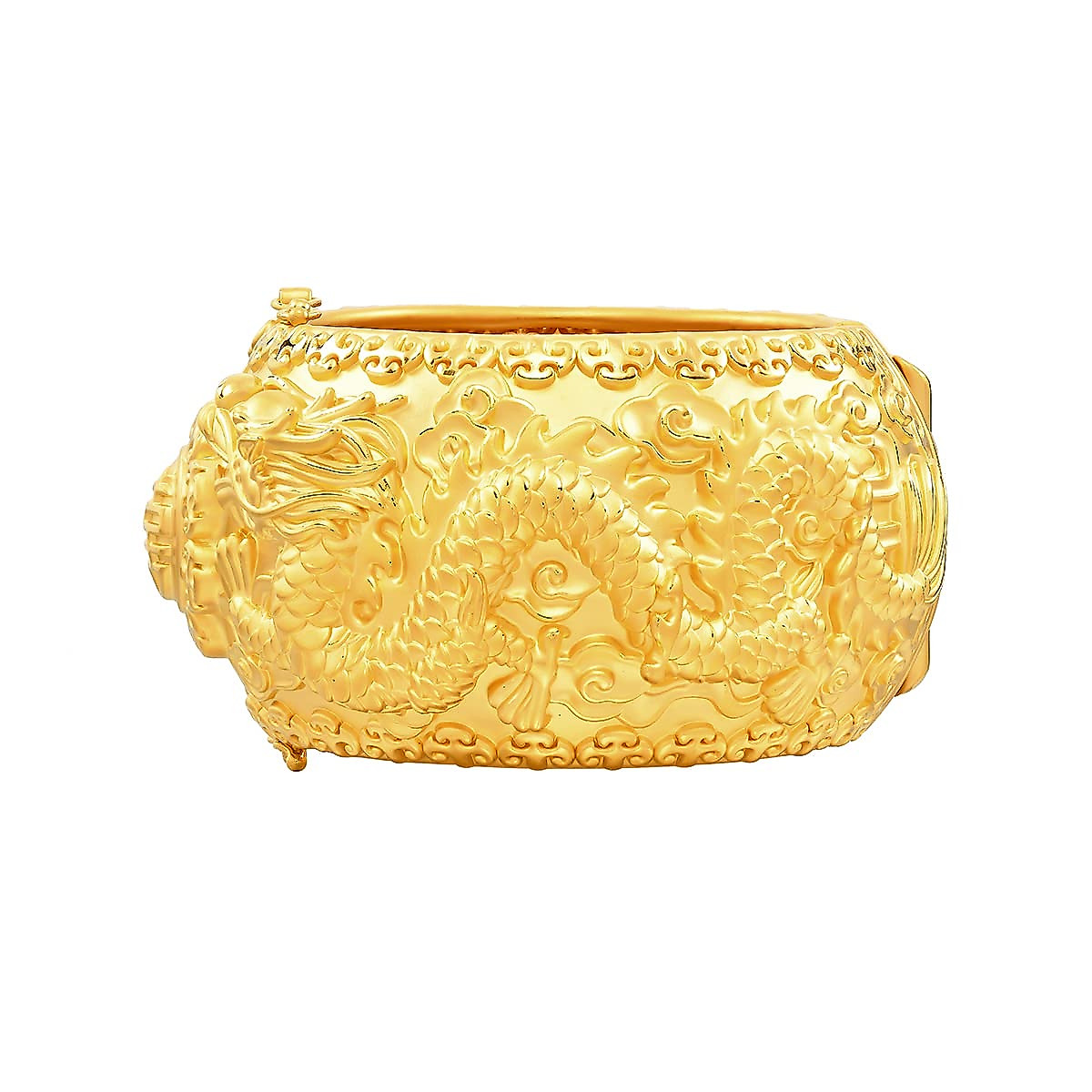 CHOW SANG SANG Chinese Wedding Collection 999.9 24K Solid Gold Price-by-Weight 39.07g Gold Dragon & Phoenix Bangle for Women 93820K | 8 (Wrist Size:15-16 CM)