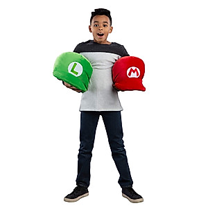 Club Mocchi Mocchi Mario Kart Plushies - Luigi Hat Plushie - Squishy Mario Toys - Collectible Mario Figures and Cute Stuffed Animals - Holiday Gifts and Stocking Stuffers for Kids - 15 Inch