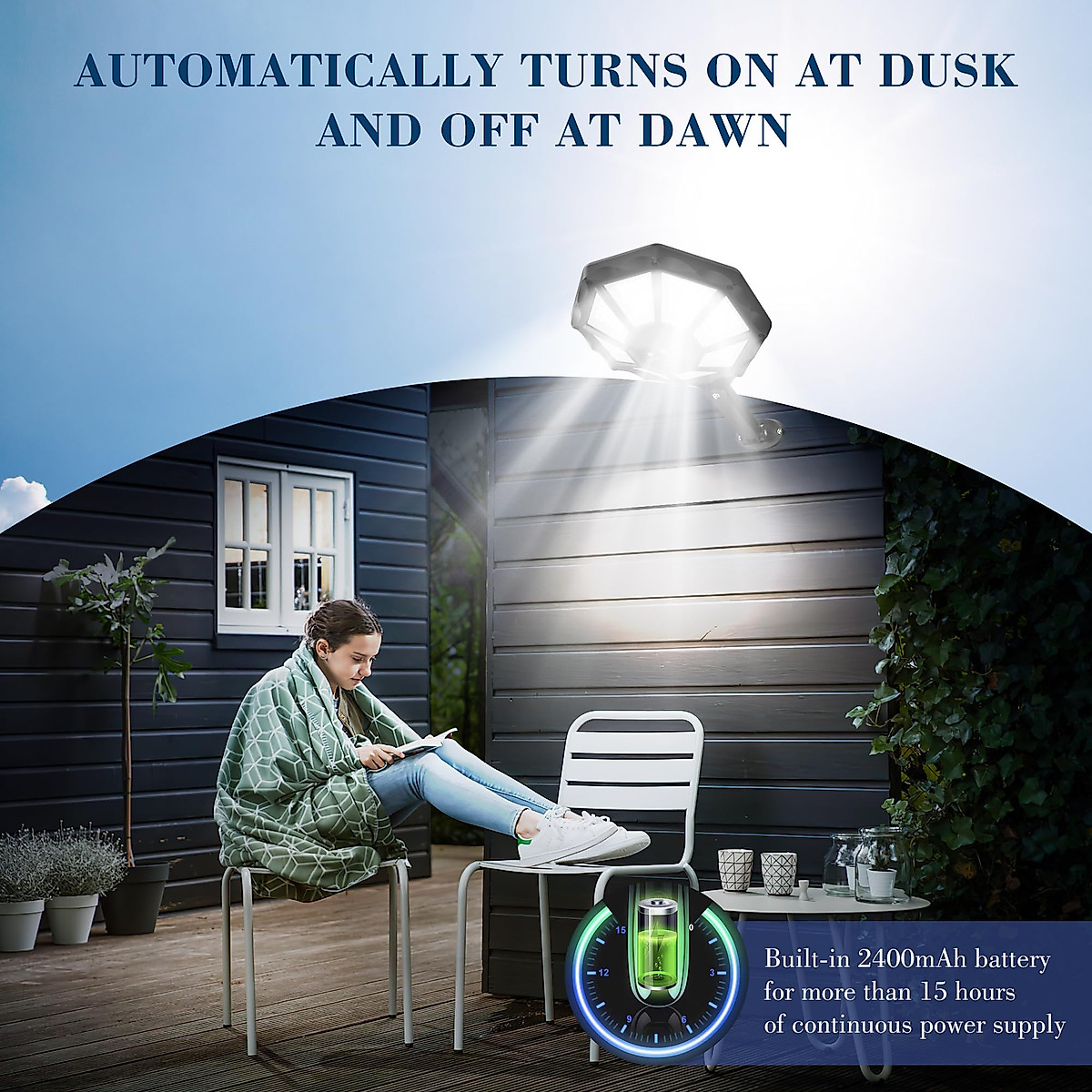 OKPRO Solar Street Lights Outdoor - 1000W Solar Parking Lot Lights, 7000K LED Solar Lights, Dusk to Dawn, Motion Sensor,IP66 Waterproof, Commercial Grade