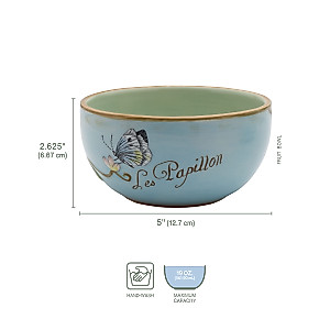 Fitz and Floyd Toulouse Small Fruit Bowls, Set of 4, 5-Inch, Blue