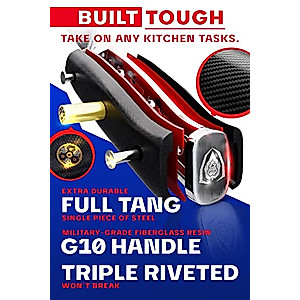 DALSTRONG Chef Knife - 8 inch Blade - Shogun Series ELITE - Damascus - Japanese AUS-10V Super Steel - G10 Black Handle - Razor Sharp Kitchen Knife - Professional Full Tang Knives Chef's Knife - Sheath