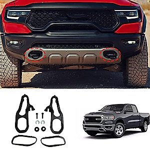 GaeaAuto Front Tow Hooks Left & Right with Bumper Bezel Bracket Bushing Hardware Replacement fit for 2019-2022 Dodge Ram 1500 with 3.6L 5.7L Engine #68272944AB 68272945AB