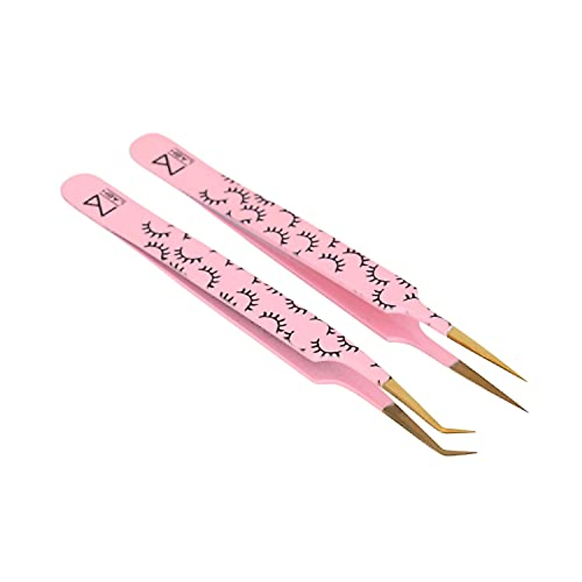 M LASH Eyelash Extension Tweezers (Set of 2) - Professional & Precision Lash Tweezers for Eyelash Extensions - Volume & Straight Tweezer for Stunning Results (PL)
