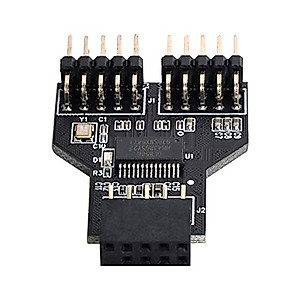 chenyang CY 9pin USB Header Male 1 to 2 Female Extension Splitter Cable Connector Adapter Motherboard USB Hub USB 2.0