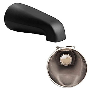SENTO Black Universal Heavy Durable Metal Bathroom Tub Spout Without Diverter, Heavy Duty Metal Bathtub Faucet Without Shower Diverter - 4 Inches 1/2" IPS Inside Thread, Matte Black