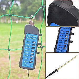 Electric Fence Voltage Tester, 12KV Neon Fault Finder 2000 to 12000V 8 Neon Indicator Lights Waterproof Fence Tester for Farms