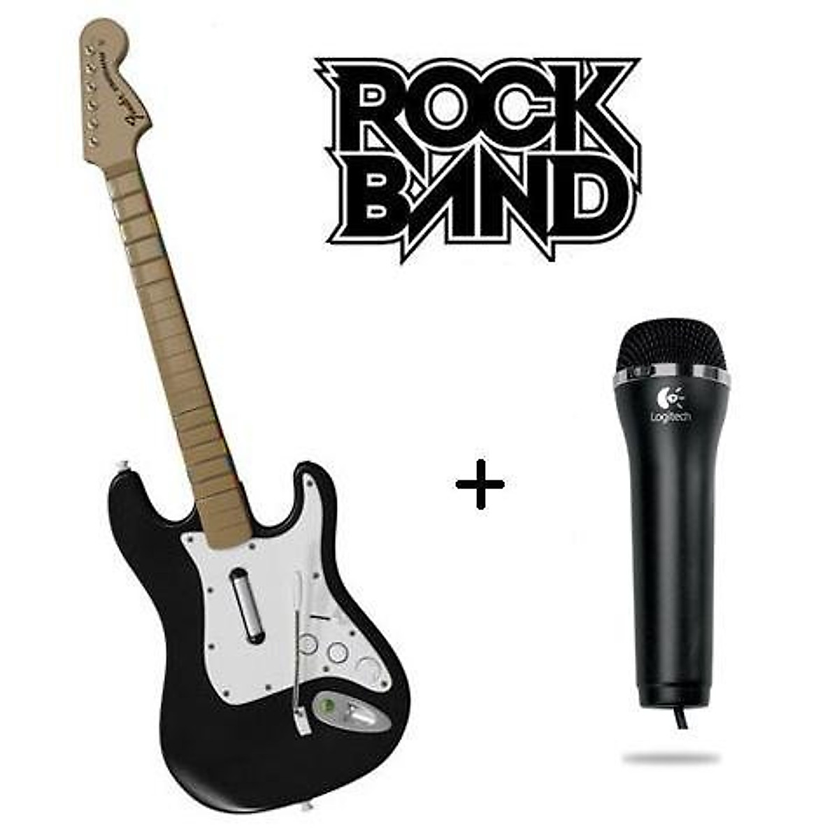 Rock Band Official Guitar + Rock Band Microphone [Xbox 360]
