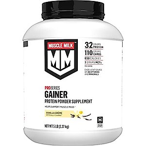 Muscle Milk Gainer Protein Powder, Vanilla Creme, 32g Protein, 5 Pound