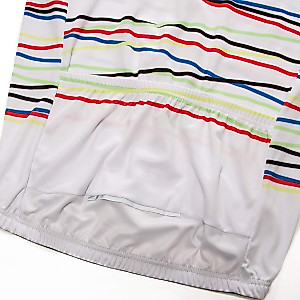 Coconut Ropamo CR Long Sleeve Cycling Jersey Mens, 3+1 Zipper Pockets Bicycle Tops Quick Dry Breathable Biking Shirt (White/Curve, M)