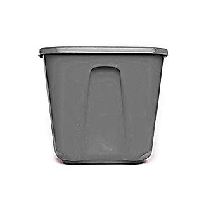 HOMZ Multipurpose 18 Gallon Stackable Plastic Storage Container Tote Bin with Secure Snap-On Lid for Home and Office Organization, Grey