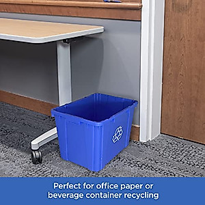CX 14 Gallon Recycling Bin, Indoor/Outdoor, Stackable (6-Pack)