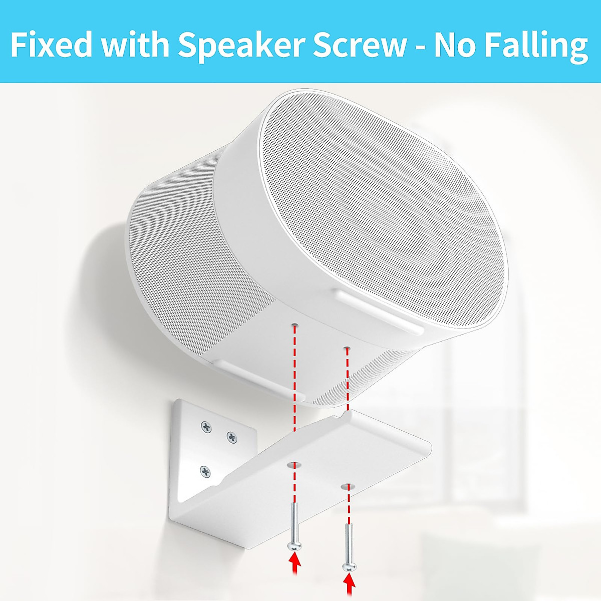 Heavy-duty Metal Speaker Mount for Sonos Era 300 Wall Mount Bracket - Space Saving Speaker Wall Mount Shelf Compatible with Sonos Era 300 Mount for Better Sound, White