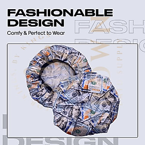 Silky Design Bonnet with Elastic Soft Band, Hair Braid Adjustable Women and Men Bonnets for Sleeping, Comfortable Satin Fabric Bonnet (Mney)