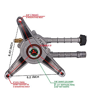 Mikatesi 7/8" Shaft Vertical Pressure Washer Pump 2600-3000 PSI @2.5 GPM OEM & Power Washer Pump Replacement with Troy Bilt SRMW22G26-EZ Craftsman AR Front Inlet/Outlet