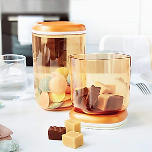 Tupperware Polycarbonate Cookie Jar - 240 ml, 780 ml, 1.3 Liter, 1.8 Liter, 4 Pieces, Orange