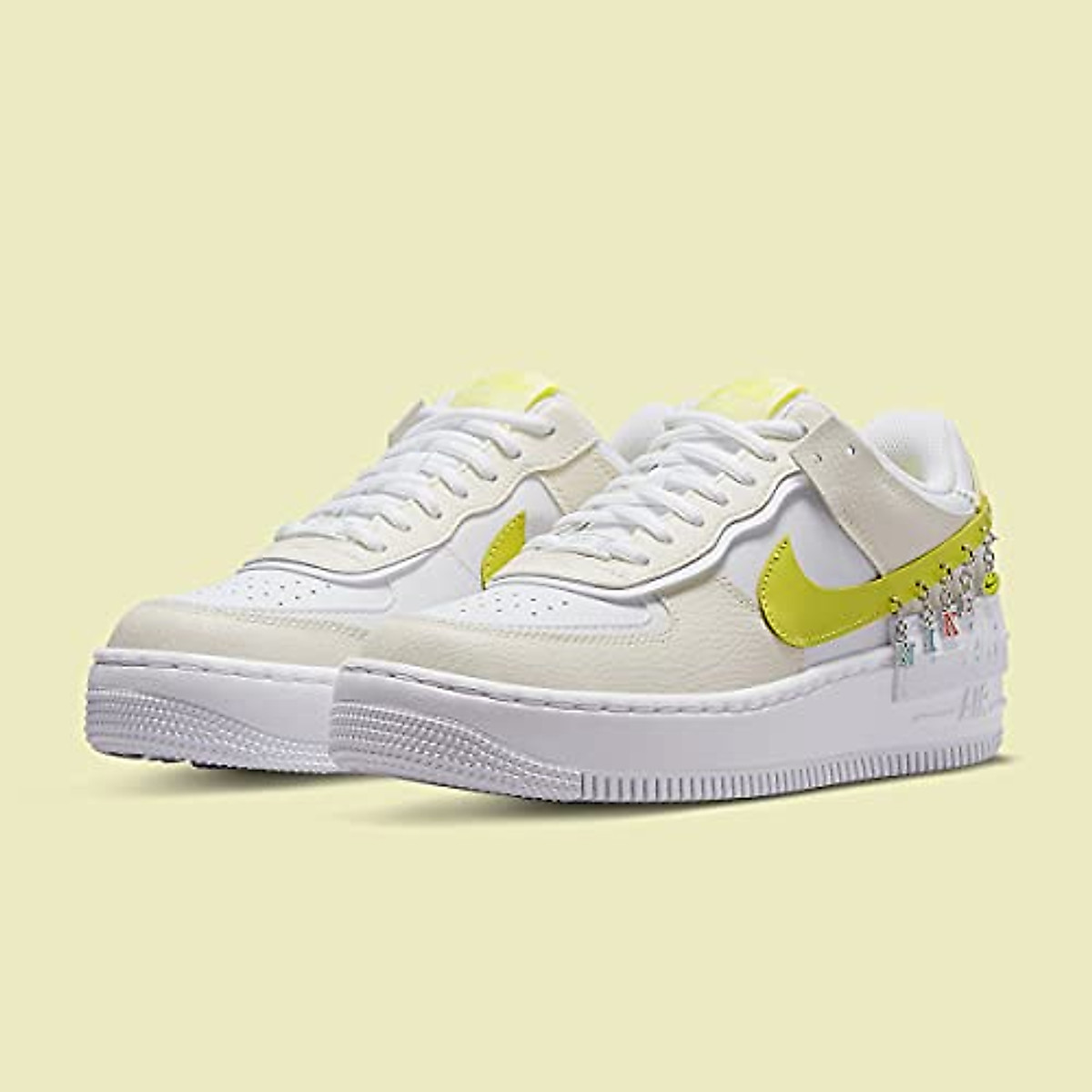 Nike Women's Shoes Air Force 1 Shadow SE Pale Ivory Light Zitron DJ5197-100 (Numeric_7)