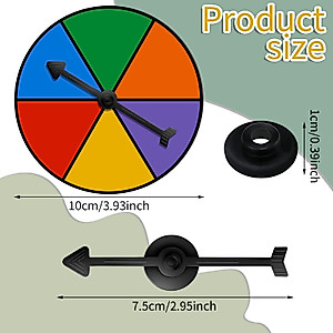 Chivao 10 Sets Game Spinner Wheel Square Blank Game Spinners Erasable Game Spinner Board with Plastic Rotating Arrows Math Spinner for Game Prizes (Colorful)