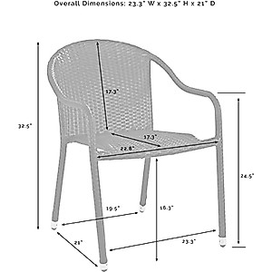 Crosley Furniture CO7109-WH Palm Harbor Outdoor Wicker Stackable Chairs, Set of 4, White