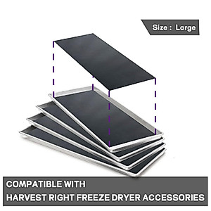 Perditan Tray Mats Set for Harvest Right Freeze Dryer Accessories (L - Large) 6 Pack, Non-Stick, Washable - Teflon Mats Compatible with Harvest Right Freeze Dryer Trays