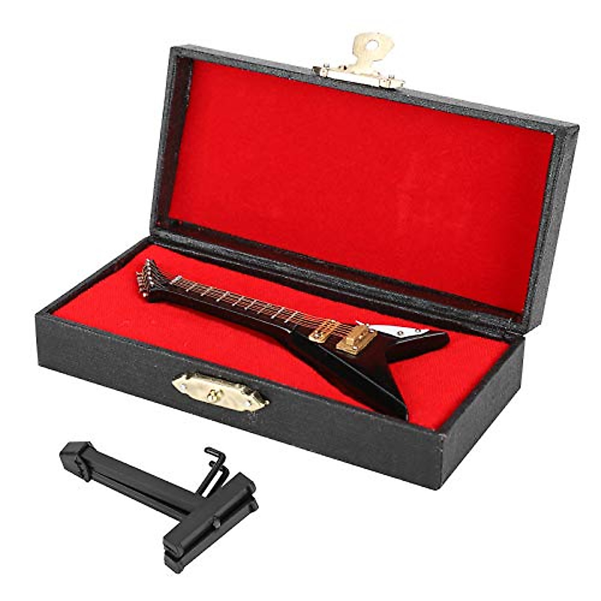 LIULDASHUN Guitar Decoration Miniature Ornaments VShaped Mini Musical Instrument Model Gift Black 10cm for Guitar Enthusiast Gift