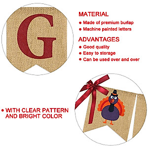 Friendsgiving Banner Burlap | Thanksgiving Decorations | ThanksGiving Burlap Banner | Rustic Thanksgiving Friends Giving Turkey Pumpkin Bunting | Thanksgiving Party Supplies Fireplace Mantle Decor