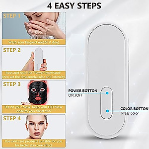 Laf Bktt Led Face Mask Light Therapy, Red-Light-Therapy for Face, 7 Colors Skin Care Mask for Face and Neck at Home, Best gift for mom, wife, grandma