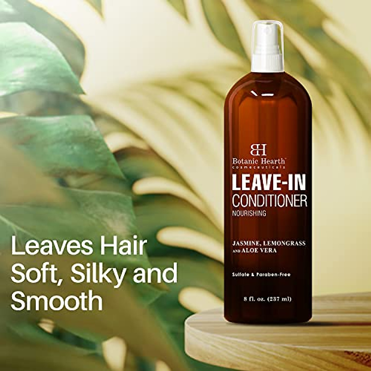 Botanic Hearth Leave In Conditioner Spray - Hair Strengthener for Dry, Damaged, Chemically Treated Tresses - Adds Volume and Manageability - 8 fl oz