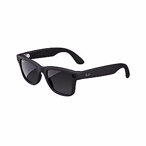 Meta Regular Square Sunglasses, Wayfarer, Matte Black/Polarized Gradient Graphite, Regular (Renewed)