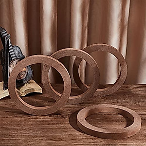 OLYCRAFT 4pcs Car Speaker Spacer Rings 6.5" MDF Speaker Rings Wooden MDF Speaker Spacer Rings Universal 6.5 Speaker Spacer Rings for Cars Boats Trucks