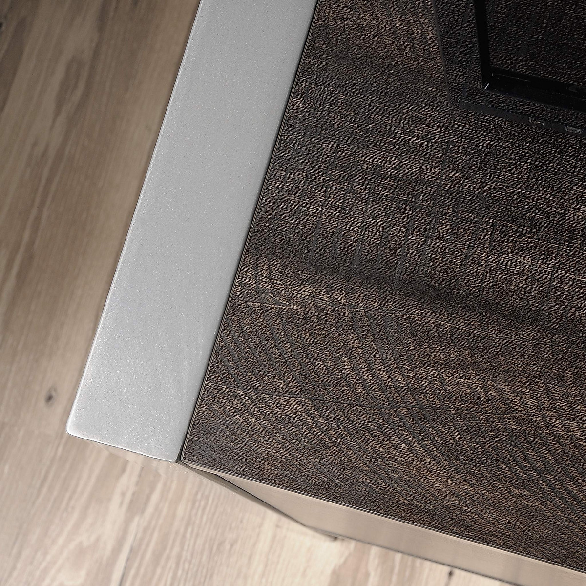 Sauder Rock Glen Credenza, L: 59.06" x W: 17.72" x H: 23.66", Blade Walnut Finish