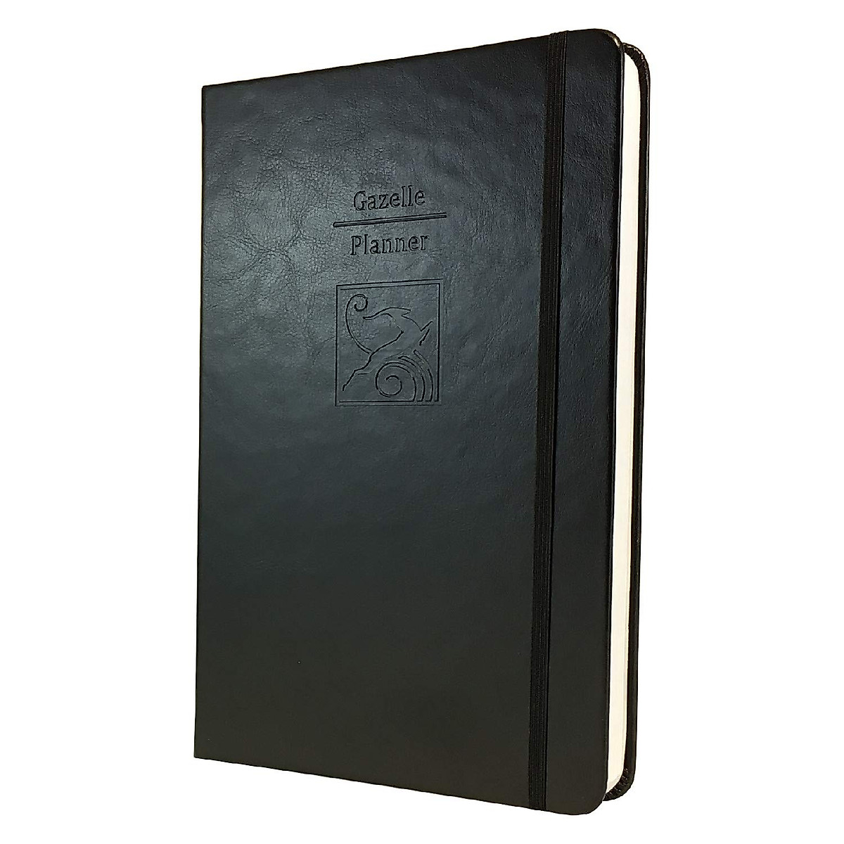 Gazelle Planner - Guided Daily Planning to Improve Organization, Time Management & Success. Daily, Monthly & Weekly Goals, 6 x 9 inches, 6 Month UNDATED Planner (Black)