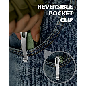 Folding Pocket Knife with Clip, 3.5 Inch 8Cr13MoV Steel Drop Point Blade with G10 Handle, Small EDC Knives for Men Women Outdoor Camping Hunting Survival Foldable Knife