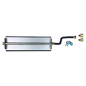 Dreffco 18" Linear Gas Burner with Complete Connection Kit - Fireplace Burner Made from Powder Coated Steel - Designed for NG Fireplace or Fire Pit - Includes 10" Non-Whistle Flex Line