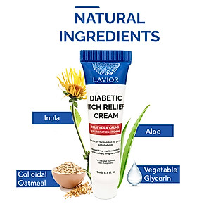Lavior Diabetic Itch Relief Cream - Fast, Soothing Relief for Dry, Itchy Skin with Colloidal Oatmeal & Botanical Ingredients | Hypoallergenic, Dermatologist Recommended, Made in USA (2 Pack)