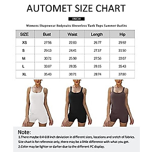 AUTOMET Jumpsuits for Women Bodysuits Shorts Rompers Unitard Shapewear Sexy Sleeveless Backless Seamless Summer Outfits 2023 Clothes
