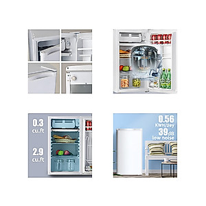 N A Mini Refrigerator Compact Refrigerator Small Drink Food Storage Machine for Dorm, Garage, Camper, Basement or Office, Single Door Mini Fridge, 3.2 Cu.Ft (White)