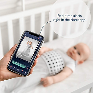 Nanit Breathing Wear Sleeping Bag – 100% Cotton Baby Sleep Sack - Works Pro Baby Monitor to Track Breathing Motion Sensor-Free, Real-Time Alerts, Size Small, 3-6 Months, Pebble Grey