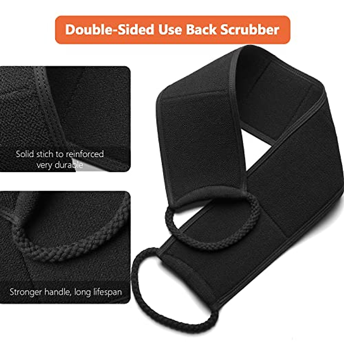 2 in 1 Exfoliating Glove & Back Scrubber for Shower - Exfoliating Body Scrubber for Soft Skin, Dead Skin Remover for Body Exfoliator, Back Exfoliator, Korean Exfoliating Mitt for Body, Shower Gloves