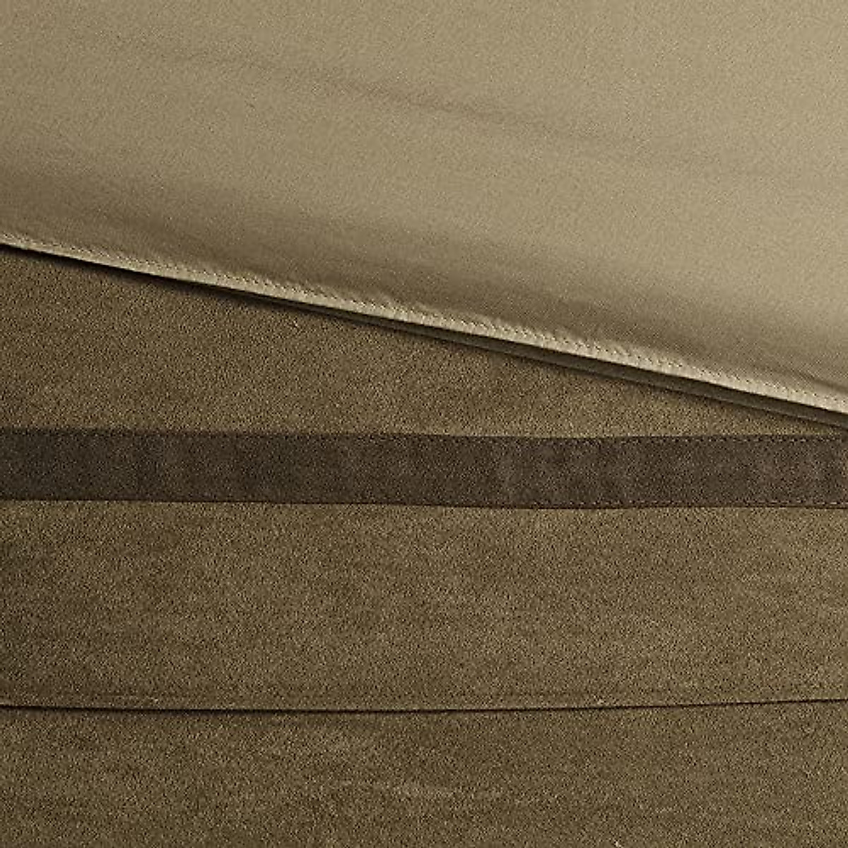 Madison Park Palmer Comforter Set - Faux Suede Design, Striped Accent, All Season Down Alternative Bedding, Matching Shams, Decorative Pillow, Bed Skirt, King (104 in x 92 in), Natural 7 Piece