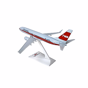 Flight Miniatures American TWA 737-800 1:200 Scale - Plastic Snap-Fit Model Airplane - Collectible Replica of American TWA Airlines Part #ABO-73780H-035