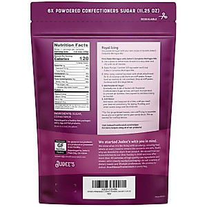 Judee’s 6X Powdered Confectioners Sugar 11.25 oz - 100% Non-GMO, Gluten-Free, and Nut-Free - 6X Size Perfect for Icings, Frostings, and Dusting Baked Goods
