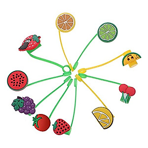 TENDYCOCO 10pcs Fruit Straw Cap Straw Accessories Juice Hat Cute Straw Cover Straw Covers Cute Straw Caps Kids Straw Topper Straw Decorative Cap Straw Tips Cap Pvc Automatic Child Fruit Tray