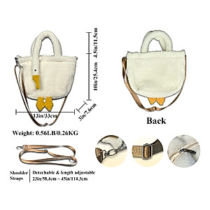 XACKWUERO Women Cute Plush Goose Bag Funny Novelty Goose Purse Tote Handbag Shoulder Shopper Bag (Shoulder)