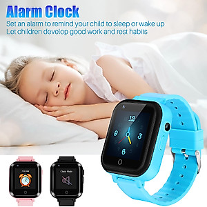 4G Watch Phone for Children, Kids Smart Watch, 2-Way Calls, GPS Location, IP67 Waterproof, Messages, School Mode, SOS, Video Calls, Camera, Remote Control, Torch, Pedometer Smartwatch (Concise Blue)