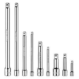 VALUEMAX 9 PCS Extension Bar Set, 1/4", 3/8", 1/2" Drive Socket Extension Bar Set for Ratchet Wrench, Premium Chrome Vanadium Steel with Mirror Finish, Chrome Plated, Storage Tray Included