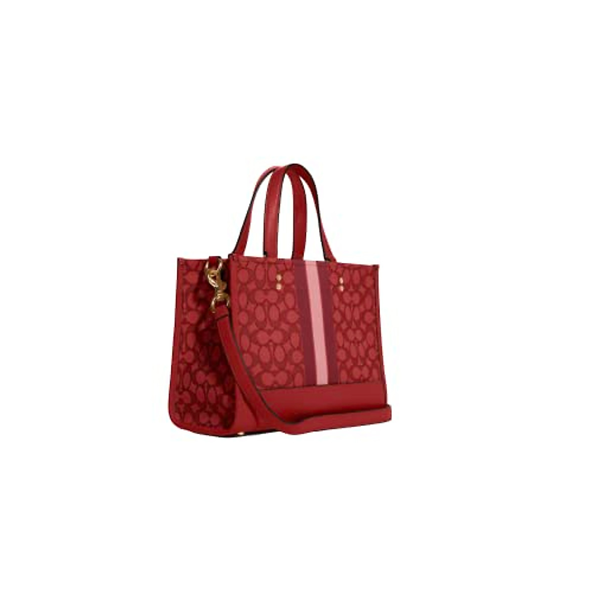 COACH Dempsey Carryall In Signature Jacquard With Stripe Patch (IM/Red Apple Multi)